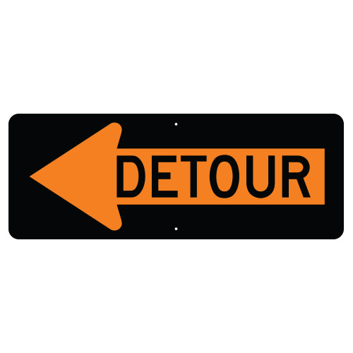 Detour inside Left Arrow Sign – 10KCRTV