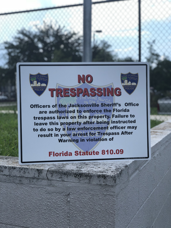 Jacksonville Sheriff's Office JSO Florida No Trespassing Sign 18x24 ...