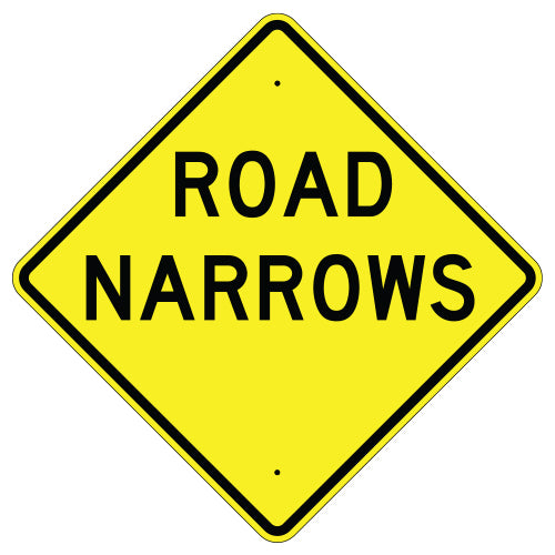 Road Narrows Sign – 10KCRTV