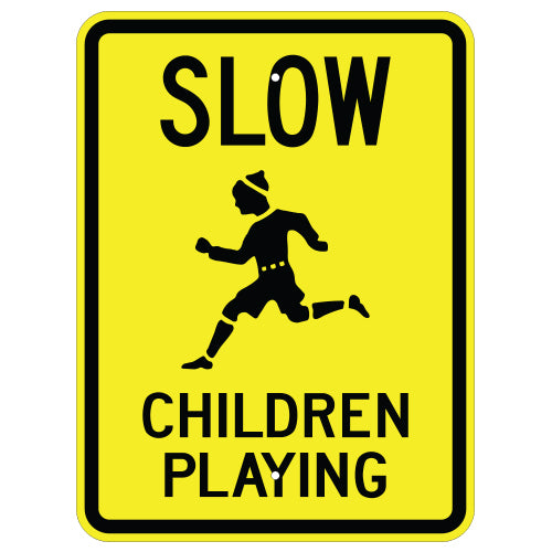 Slow Children Playing with Child Symbol Sign – 10KCRTV