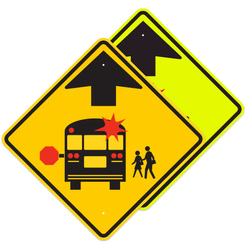 School Bus Stop Ahead Symbol Sign – 10KCRTV
