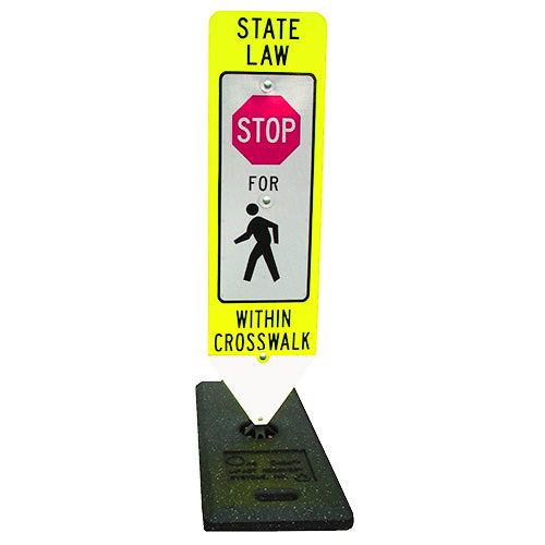 Pedestrian Crosswalk Stop Sign & Base – 10KCRTV